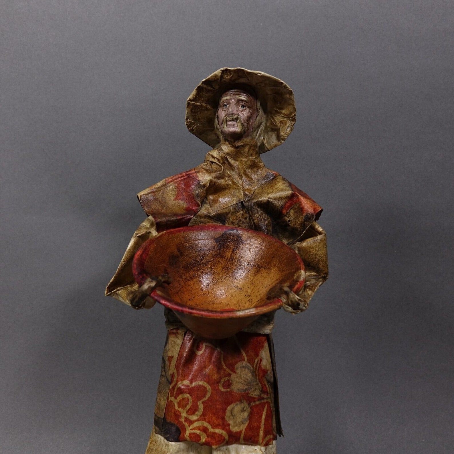 Vintage Paper Mache Man With Bowl Figurine From Mexico 13" by 4" - Etsy