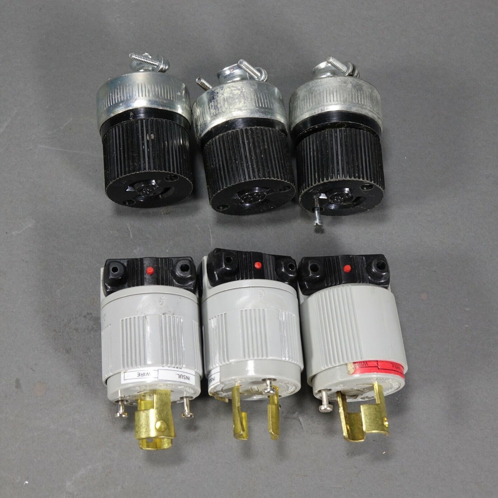 3 Arrow Hart Twist Lock Male Plugs 20A 250V & 3 Female Twist Lock Plugs ...