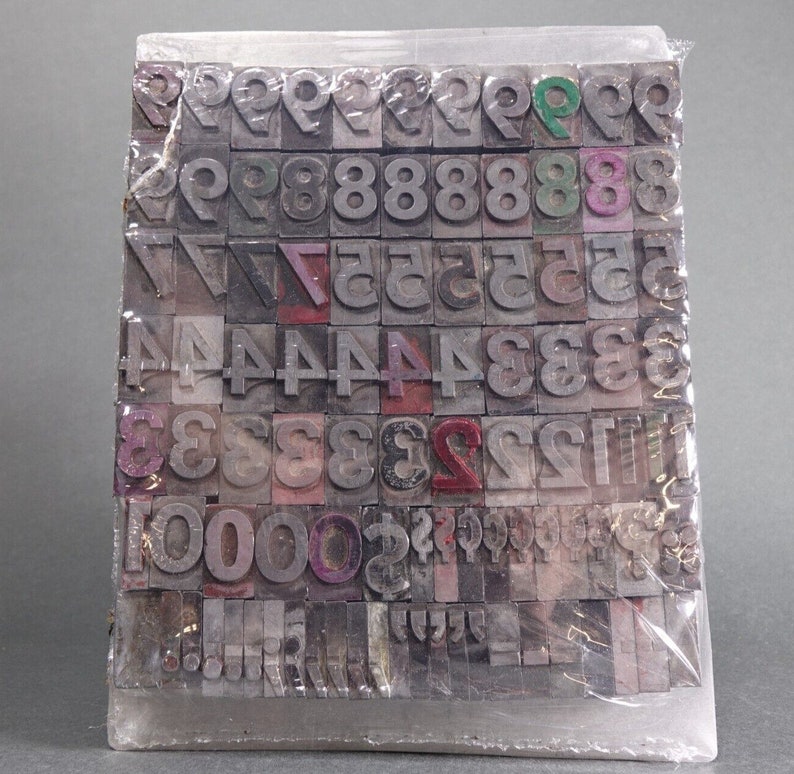 Antique Printing Press Metal 60 Pt. Number Type - Over 9 Lbs - Etsy