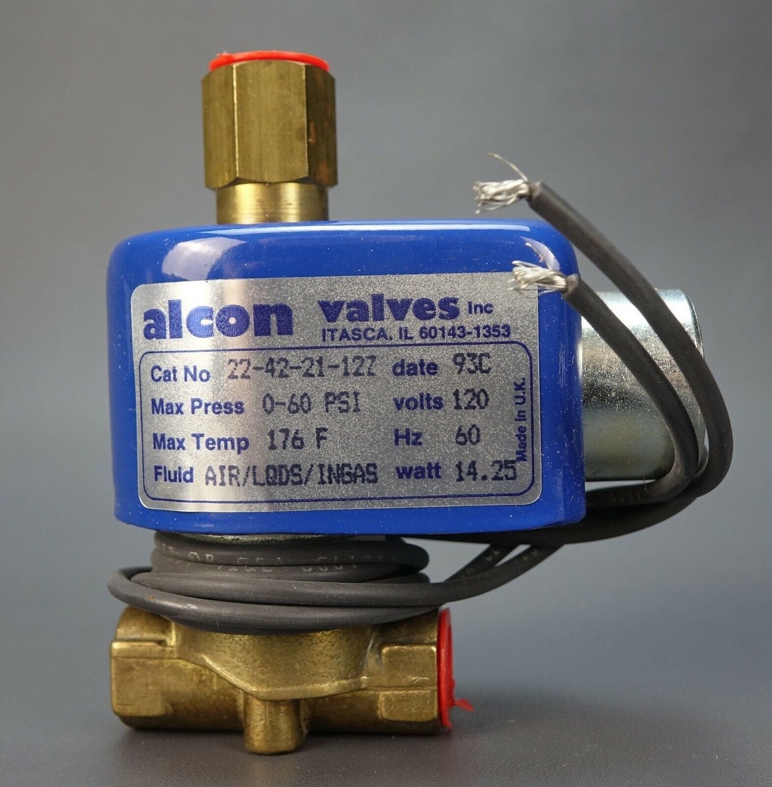 NEW Alcon Solenoid Valve 60 PSI 120v, 60hz, 176F, 14.25w Cat No. 22-42 ...