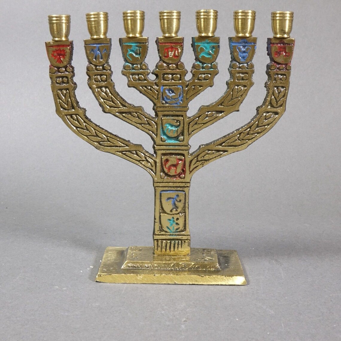 Lot of Three 3 Vintage Brass Menorahs & Shabbat Candle Holders Incl ...