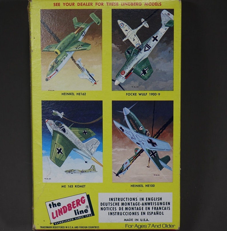 1/72 Scale Lindberg, ME 163 Komet Jet Airplane Model Kit 9403 NEW ...