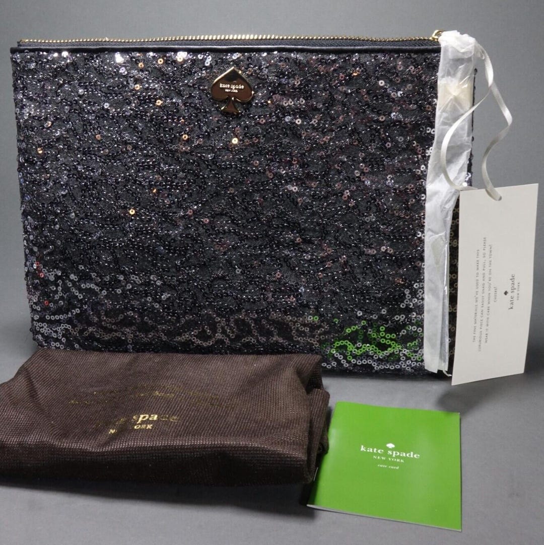Kate Spade Sequin Clutch Bag With Dust Cover, Tag & Card - NEW, Mint ...