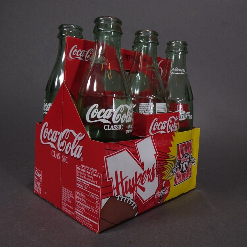 6 Pack 1997 Nebraska Champion Coca Cola Bottles - EMPTY - Etsy