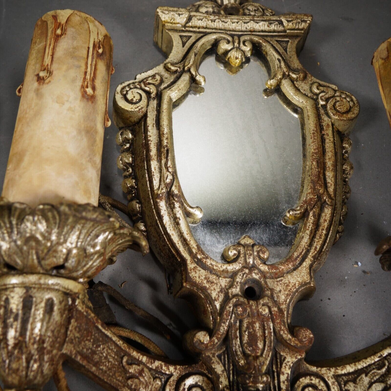 Rare Antique Polychrome Double Candle Mirror Sconces Lot A - Etsy