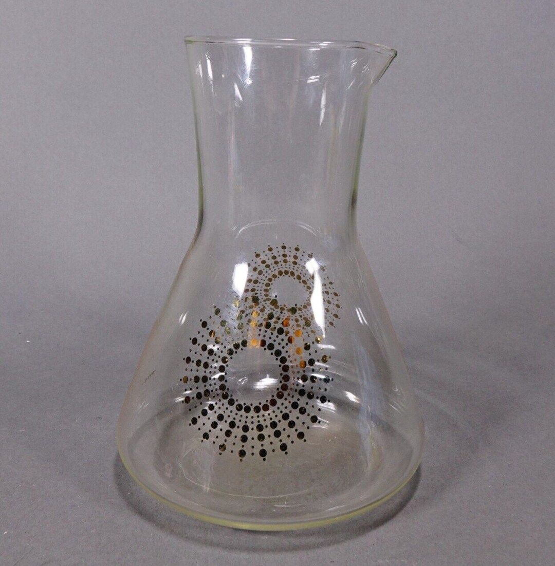 Vintage Pyrex Atomic Sun Yellow Starburst Glass Carafe Juice Pitcher No ...