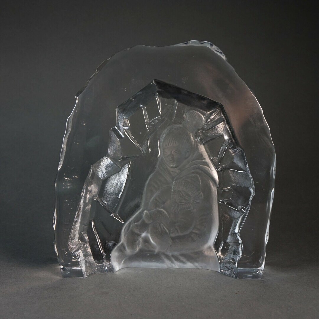 Inuit Eskimo Mother & Child Glass Crystal Sculpture - Etsy