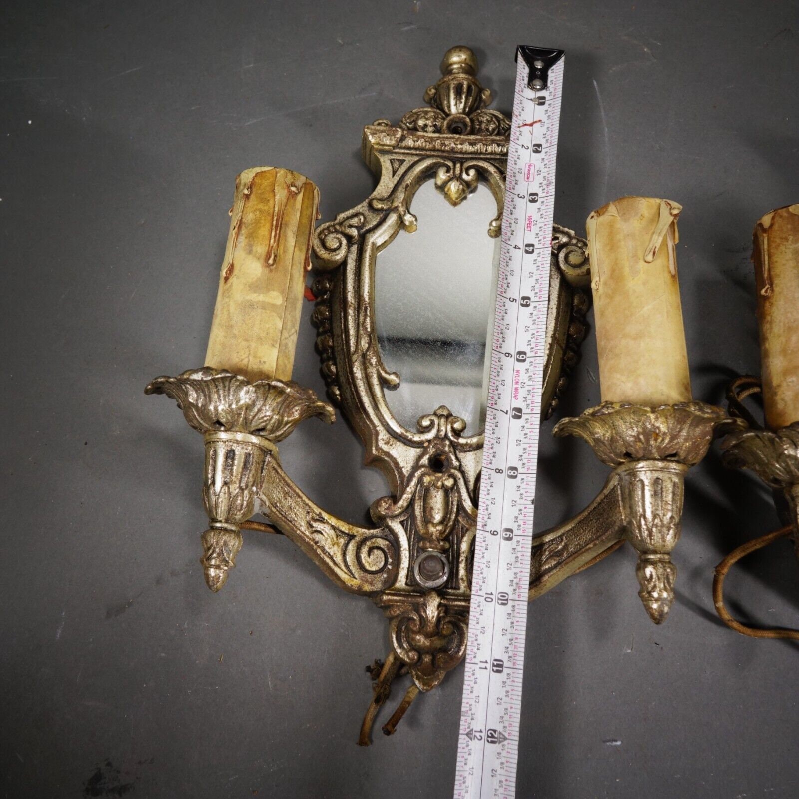 Rare Antique Polychrome Double Candle Mirror Sconces Lot A - Etsy