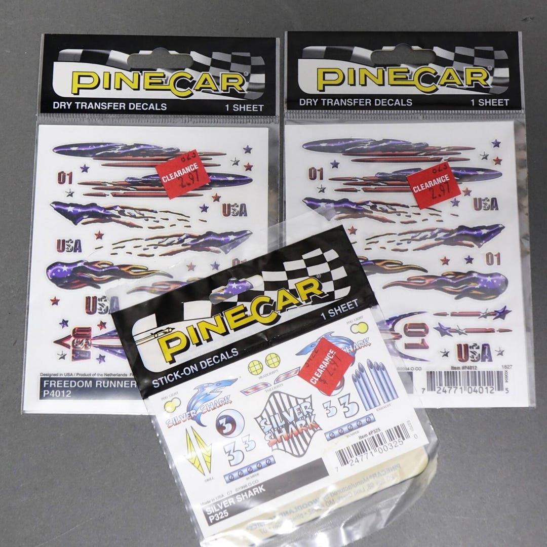 Pinewood Derby Car Decals - 3 Sheets Total - 2 "freedom Runner ...