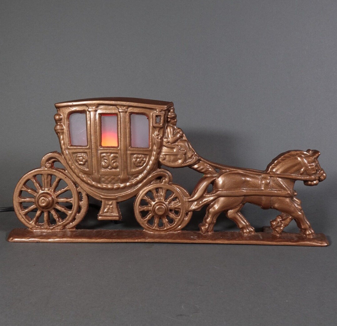 Vintage 16" Queens Carriage TV Topper Night Light Copper Finish on ...