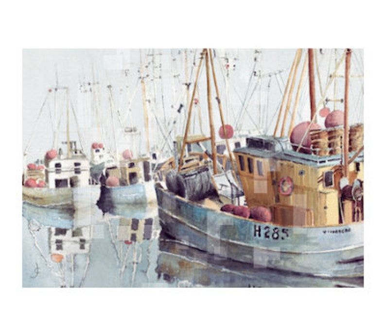 Hull Fishing Boats Watercolour for Charity - Etsy