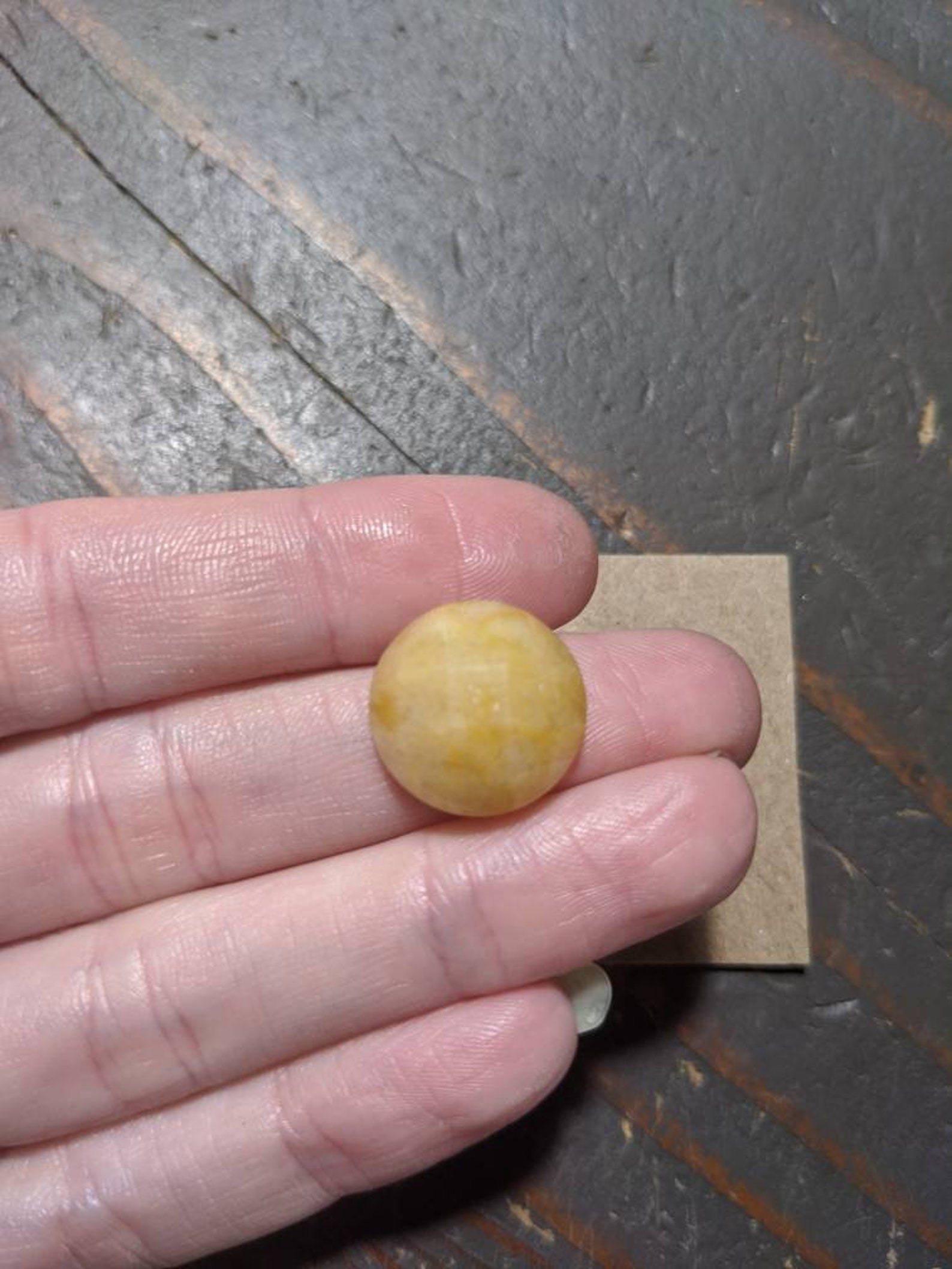 16mm Yellow Jade Topaz Round Cabochon Faceted Gemstone / Cab / Flat ...