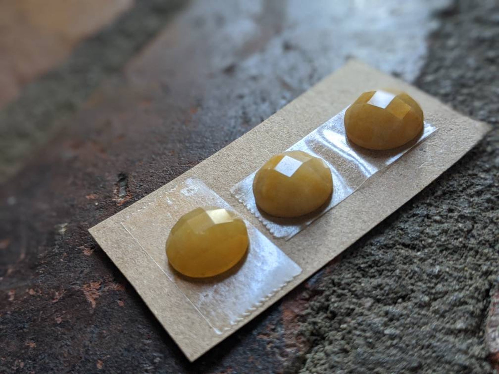 16mm Yellow Jade Topaz round Cabochon faceted gemstone / cab / | Etsy