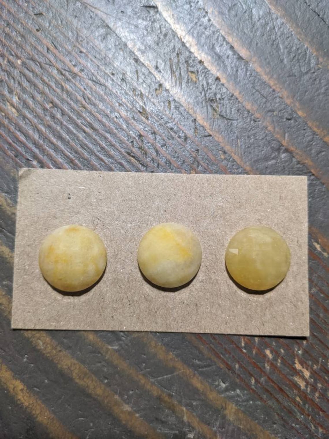 16mm Yellow Jade Topaz Round Cabochon Faceted Gemstone / Cab / Flat ...