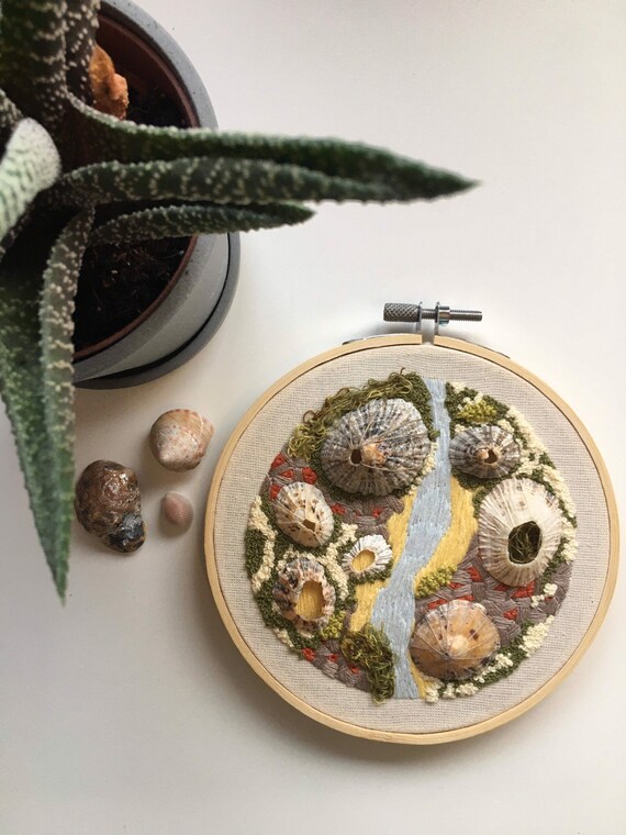 Rock Pool II 5 Inch Hand Embroidery With Shells From - Etsy UK