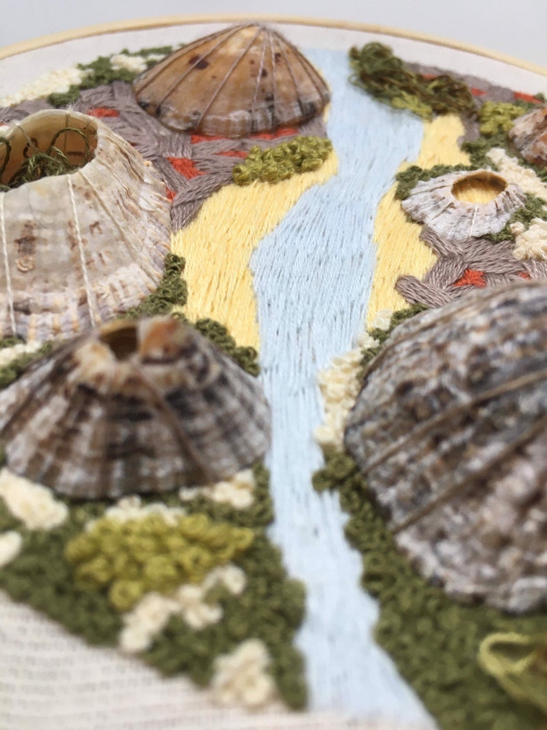 Rock Pool II 5 Inch Hand Embroidery With Shells From Cornwall, St Ives ...