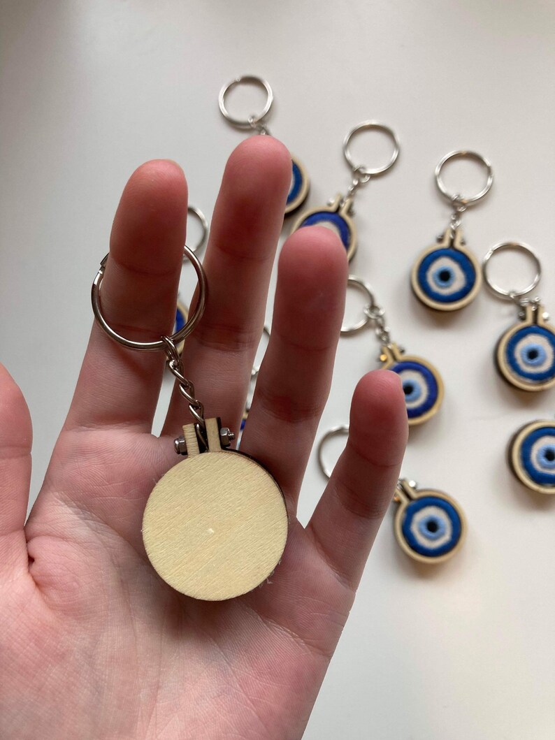 Nazar protection From the Evil Eye Hand Embroidered Mini Key Chains, Key Ring, Handmade Mini ...
