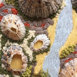 Rock Pool II 5 Inch Hand Embroidery With Shells From Cornwall, St Ives ...