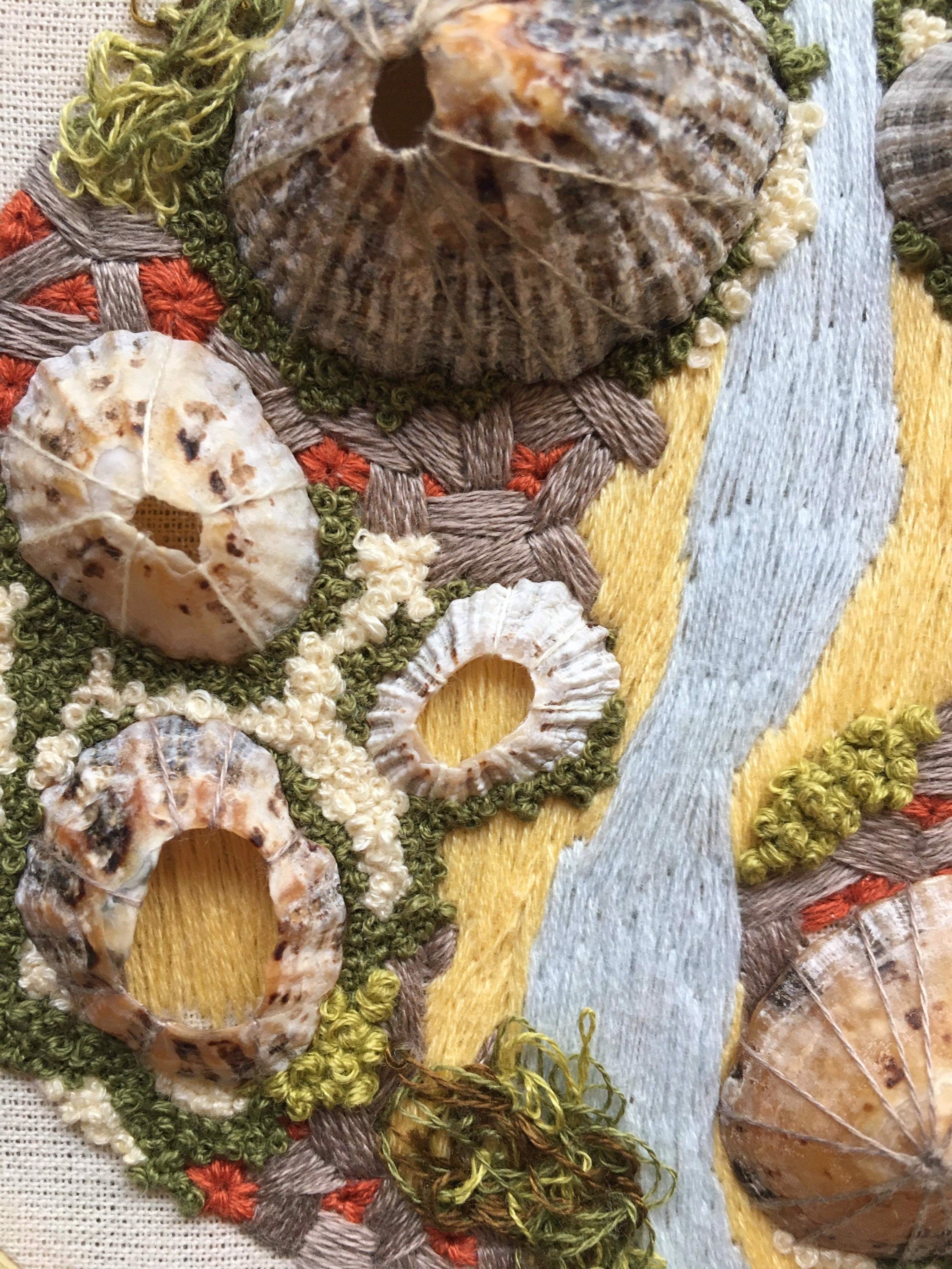 Rock Pool II 5 Inch Hand Embroidery With Shells From Cornwall, St Ives ...