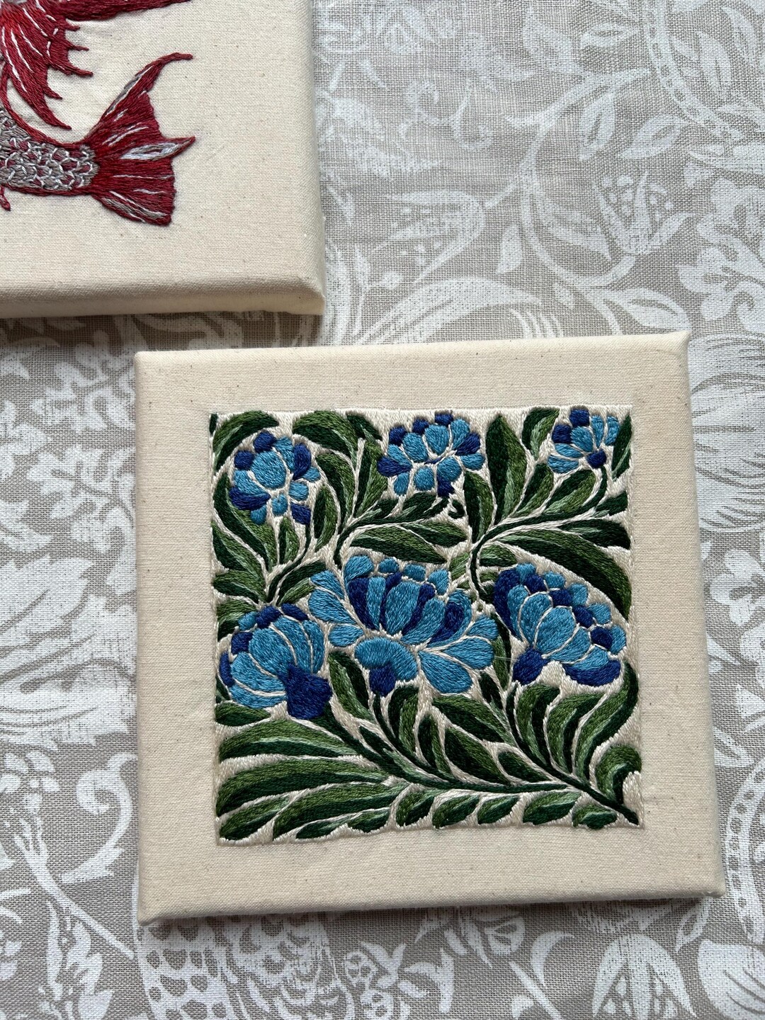 Wightwick Hand Embroidered Tile - Based on the Original Ceramic Tile ...