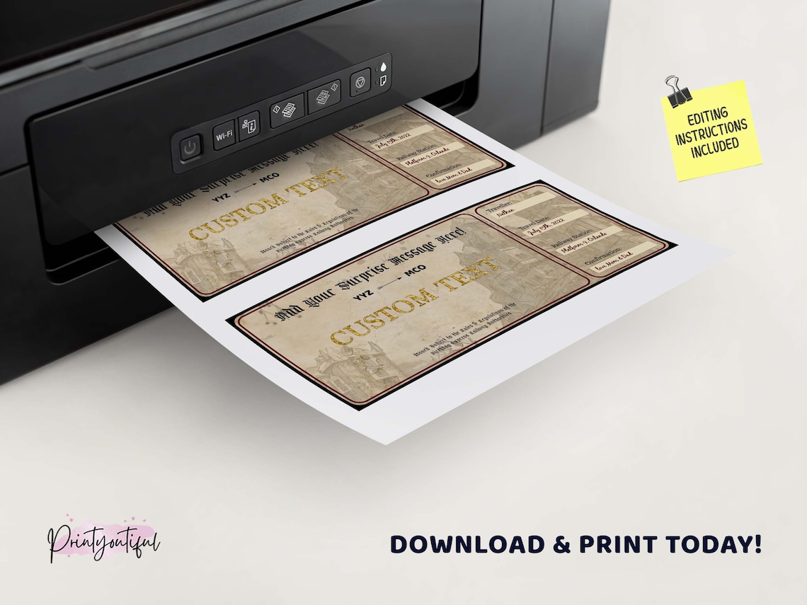 Editable Wizard Boarding Pass Template Printable Wizarding - Etsy