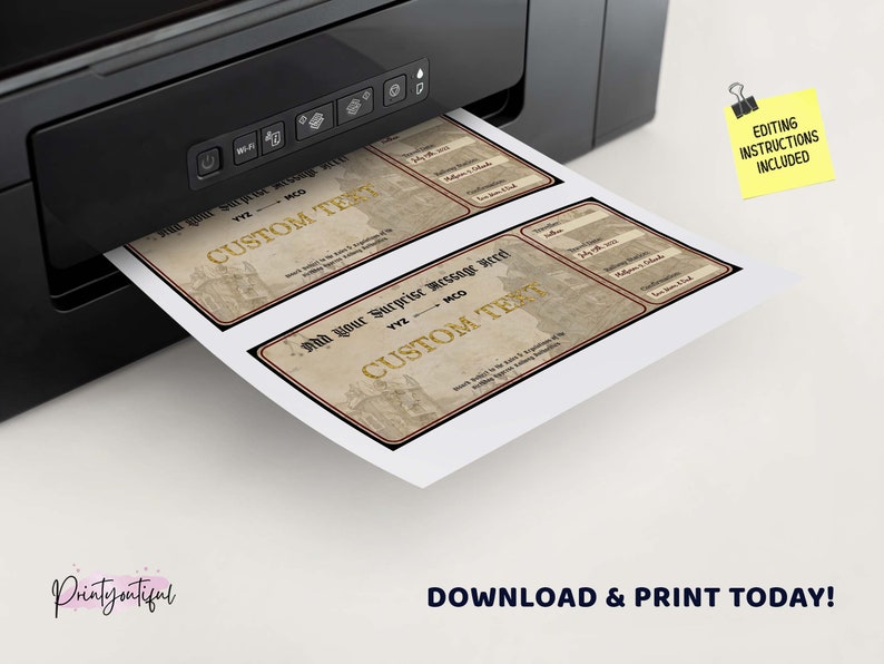 Editable Wizard Boarding Pass Template Printable Wizarding - Etsy