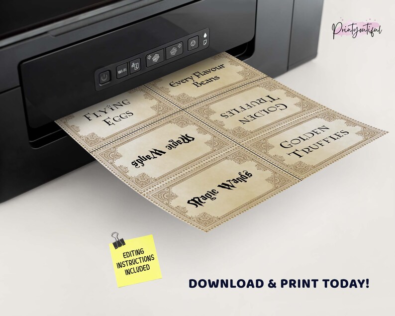 Editable Wizard Food Label Cards Printable Magic Theme Party - Etsy