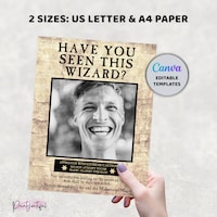 Wizard Wanted Poster Photo Booth Prop: Halloween Party (digital ...
