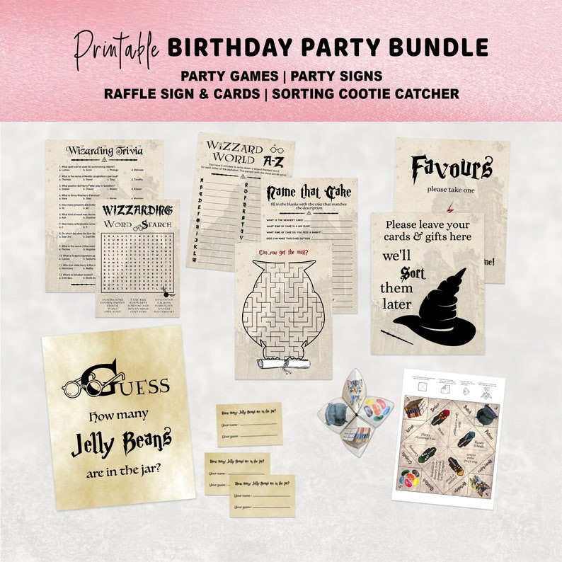 Wizard Birthday Party Games, PRINTABLE, Witch Themed Party Activities ...