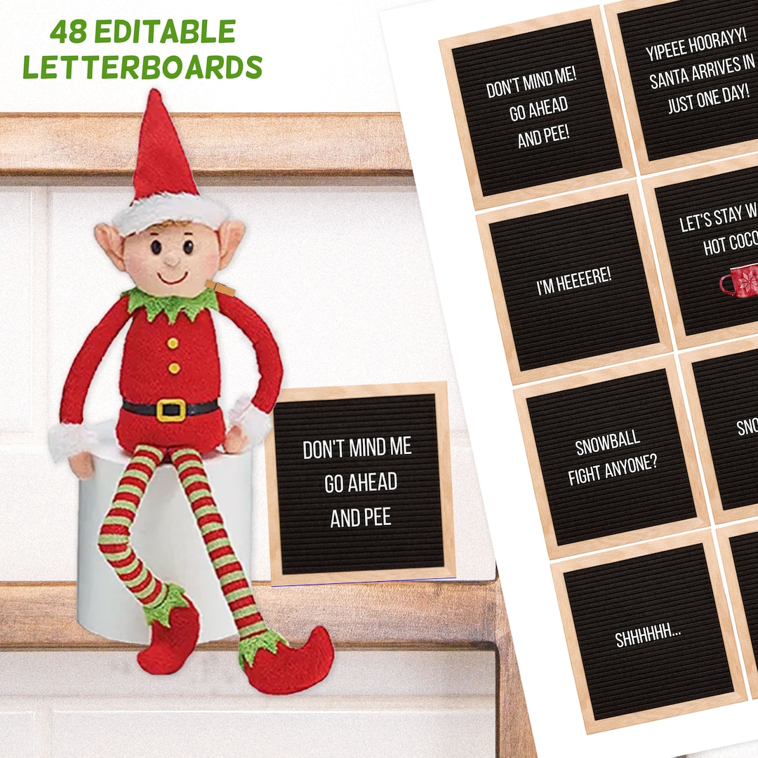 Mini Letter Board Elf Notes, Editable Miniature Elf Message Signs ...