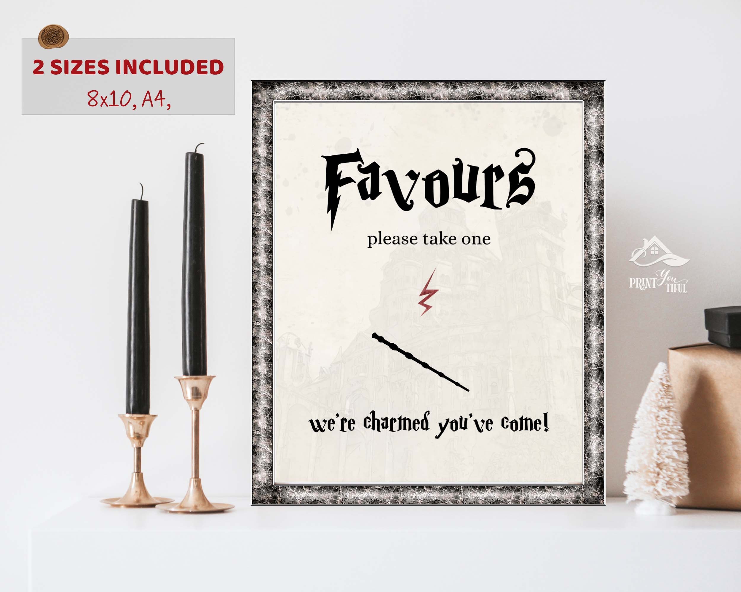 Editable Wizard Birthday Favours Sign, Printable Magic Theme Party Sign ...