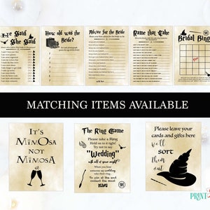 Editable Wizard Buffet Table Food Labels, Printable Bridal Shower ...