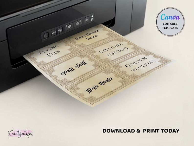 Editable Wizard Food Label Cards, Printable, Magic Theme Party Buffet ...