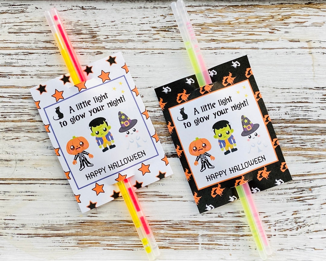 Printable A Little Light for Your Halloween Night, Class Favour Tags ...