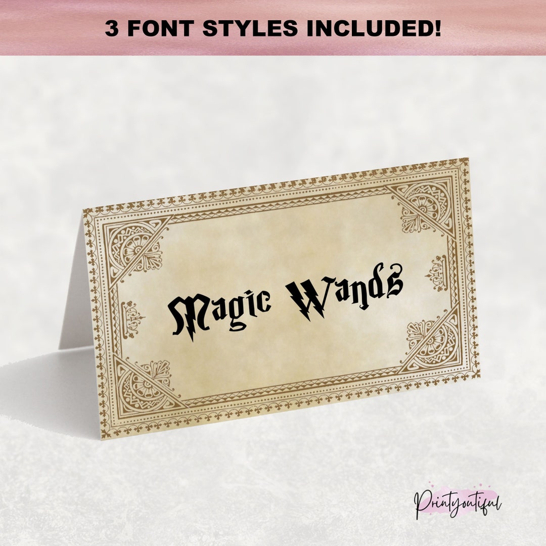 Editable Wizard Food Label Cards Printable Magic Theme Party - Etsy