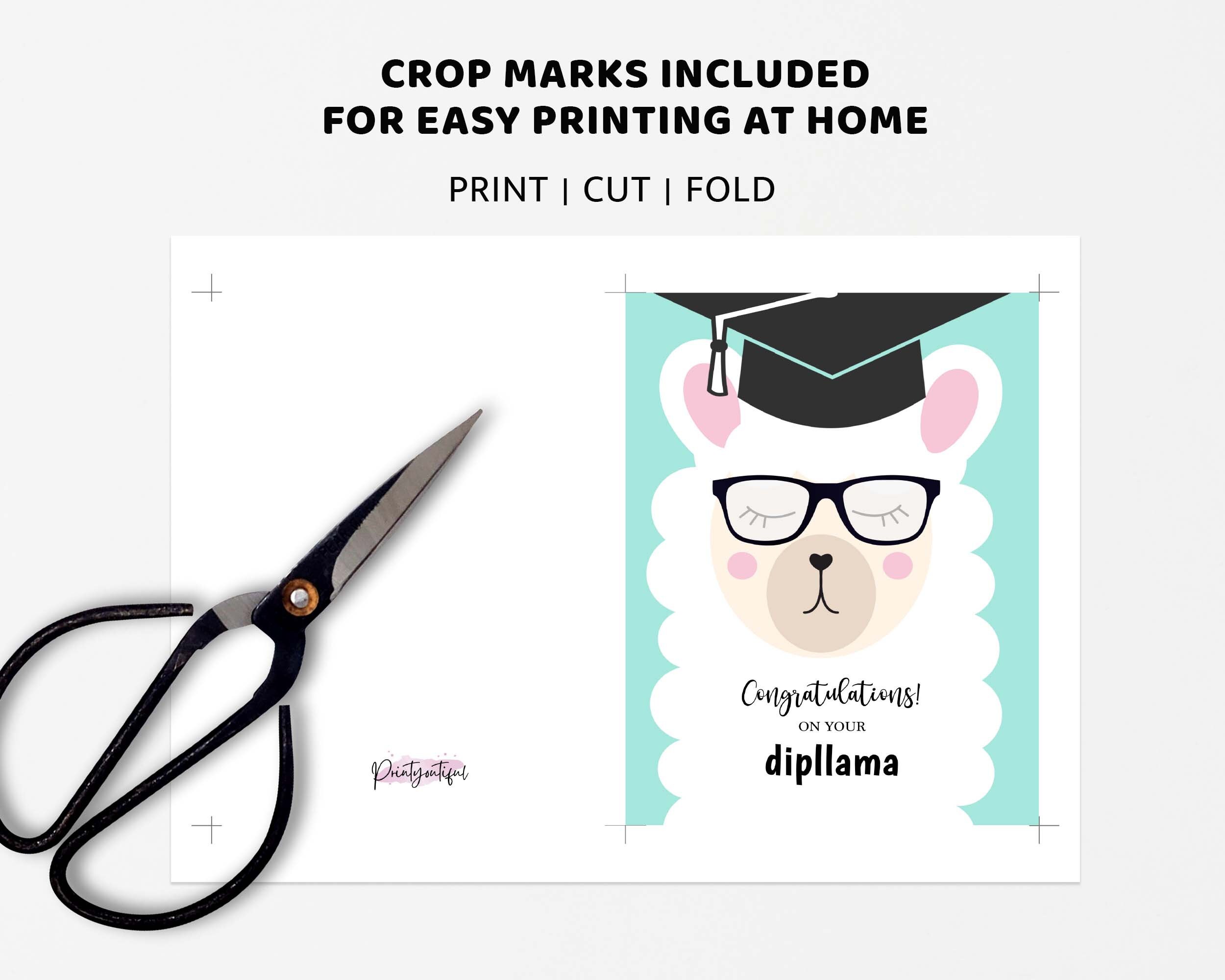 Printable Funny Graduation Card, Congratulations on Your Diploma Llama ...