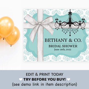 Editable Tiffany Bridal Shower Welcome Sign, Printable Bridal Shower ...