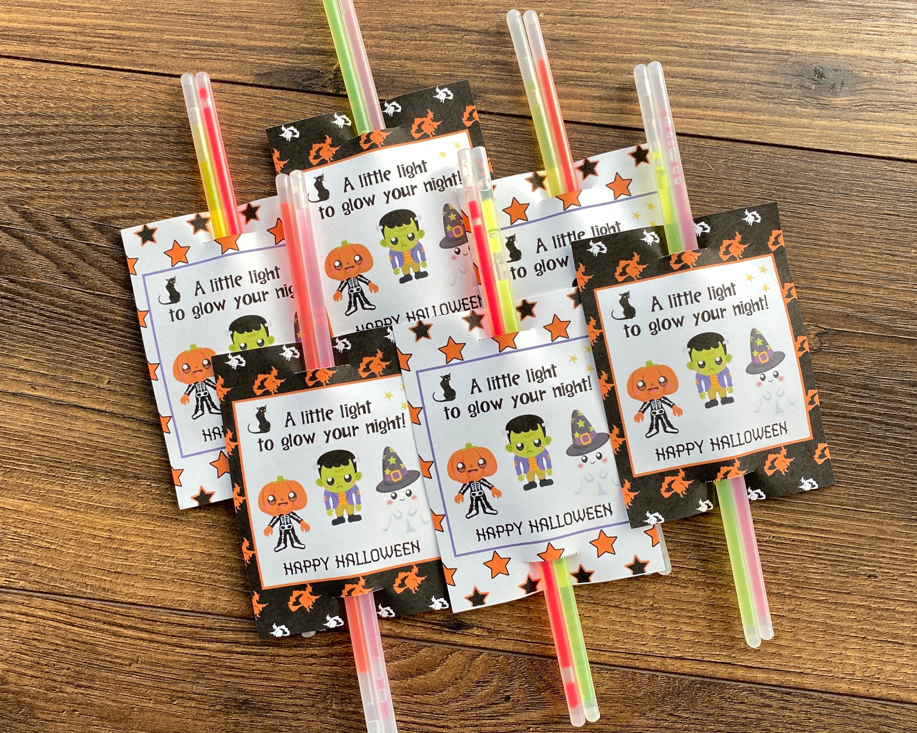 Printable A Little Light for Your Halloween Night, Class Favour Tags ...