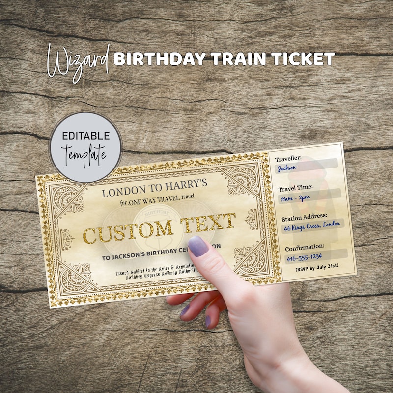 Train Ticket Template - Etsy