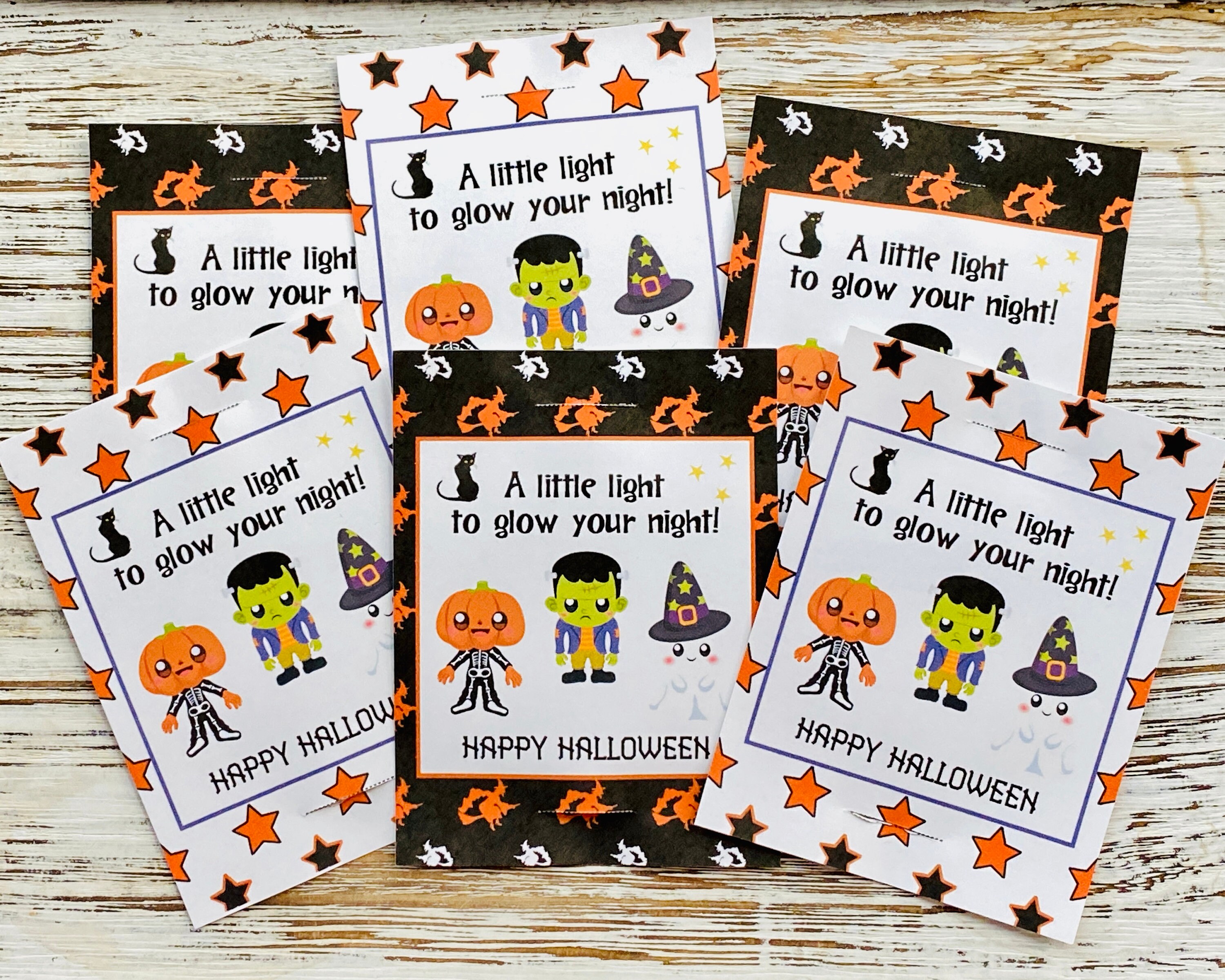 Printable A Little Light for Your Halloween Night, Class Favour Tags ...