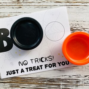 Printable Halloween Class Favour Tags, Playdough Treat Cards, Halloween ...