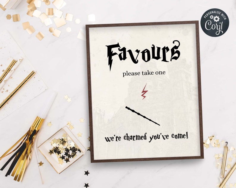 Editable Wizard Birthday Favours Sign Printable Magic Theme - Etsy
