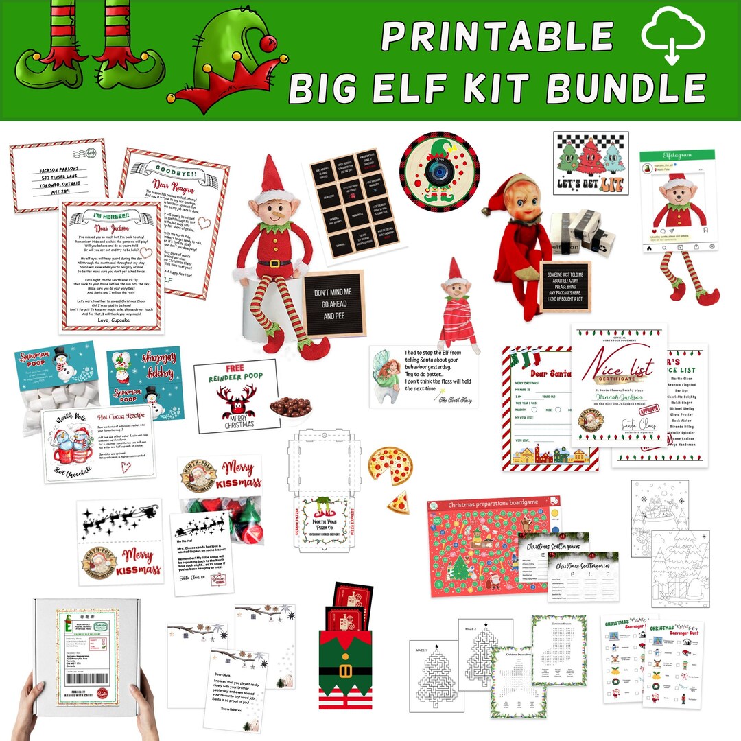 24 Days Printable Elf Kit 2023, Christmas Elf Kit Bundle, Elf Props ...