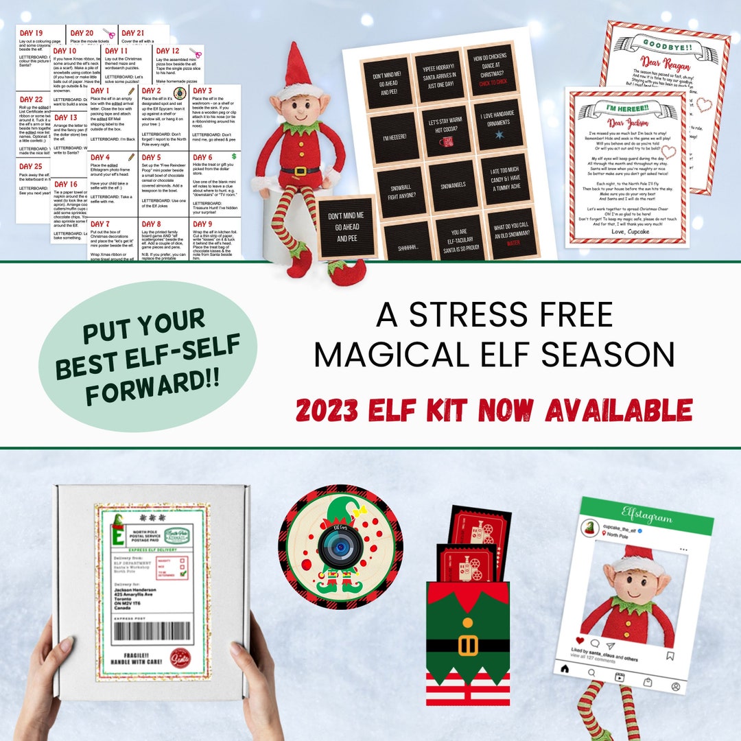 Printable Elf Kit 2023, 24 Days Christmas Elf Kit Bundle, Elf Props ...