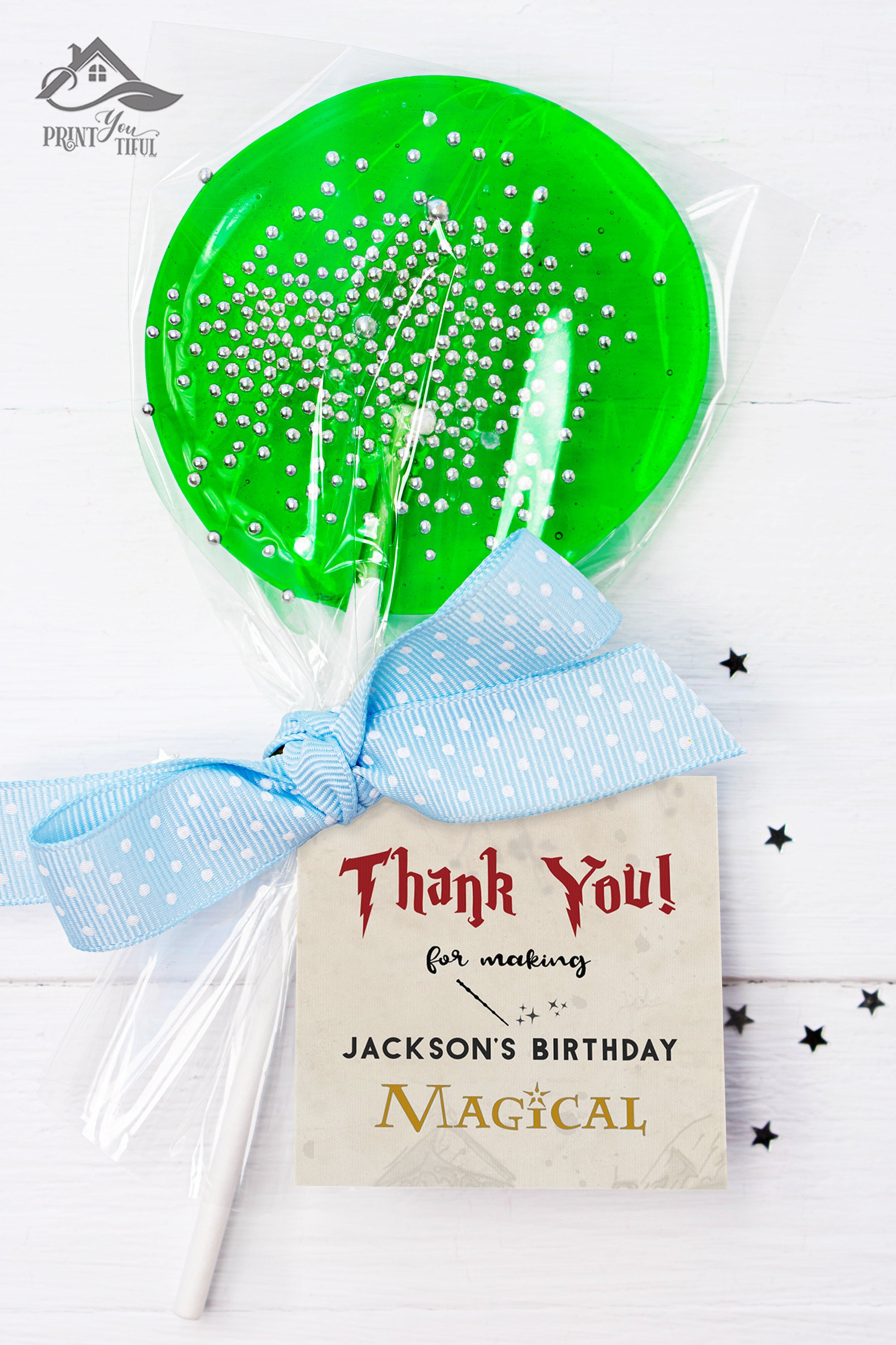 Editable Wizard Birthday Party Favour Tags, Printable Thank You Tag ...