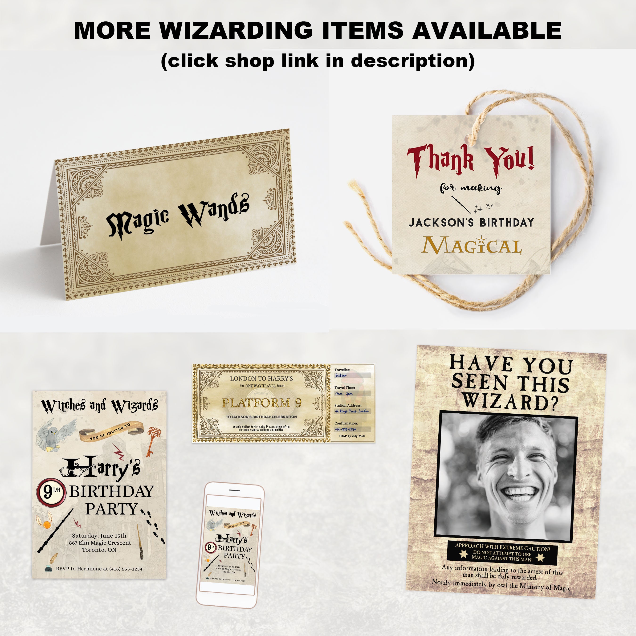 Editable Wizard Food Label Cards Printable Magic Theme Party - Etsy