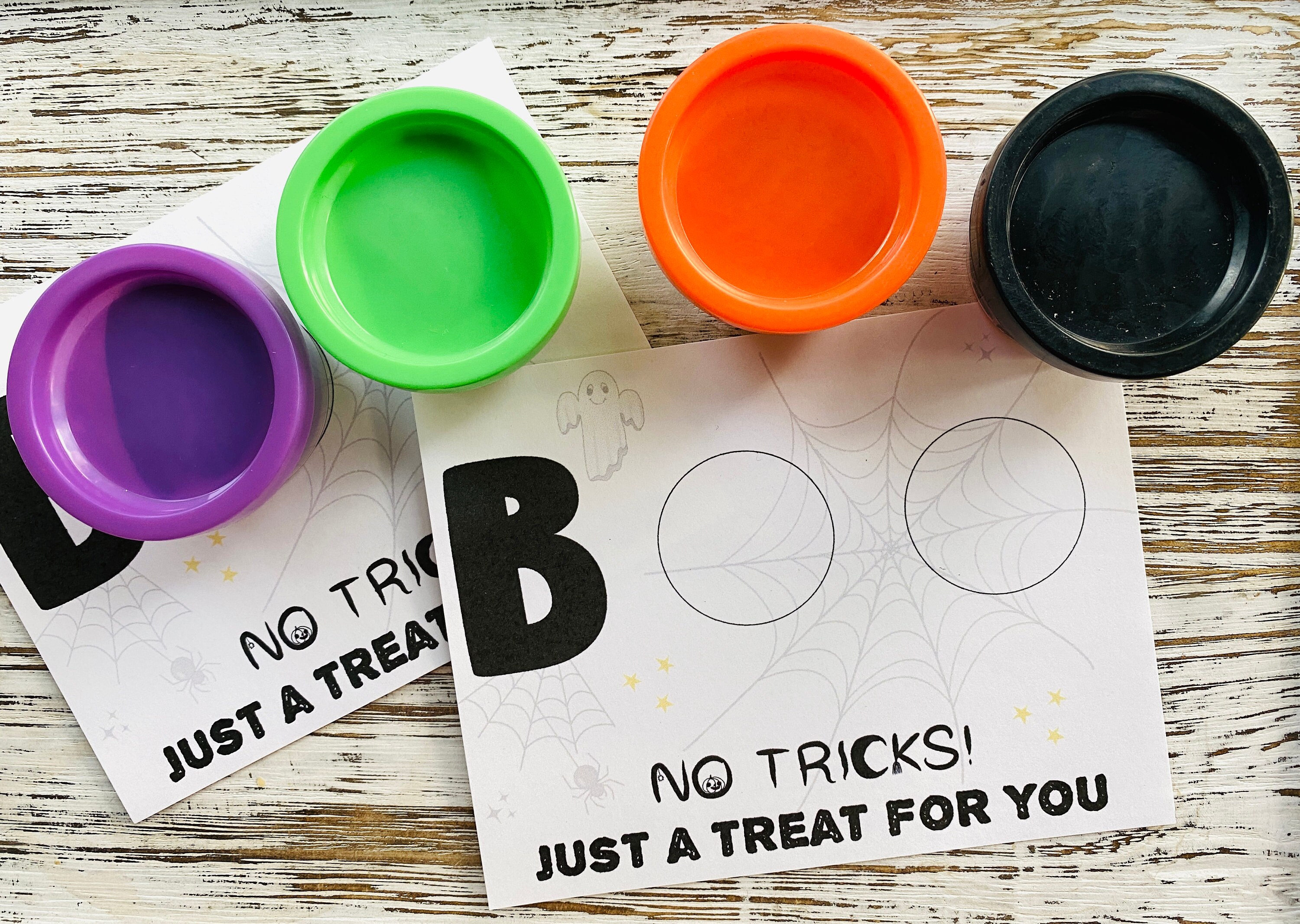 Printable Halloween Class Favour Tags, Playdough Treat Cards, Halloween ...