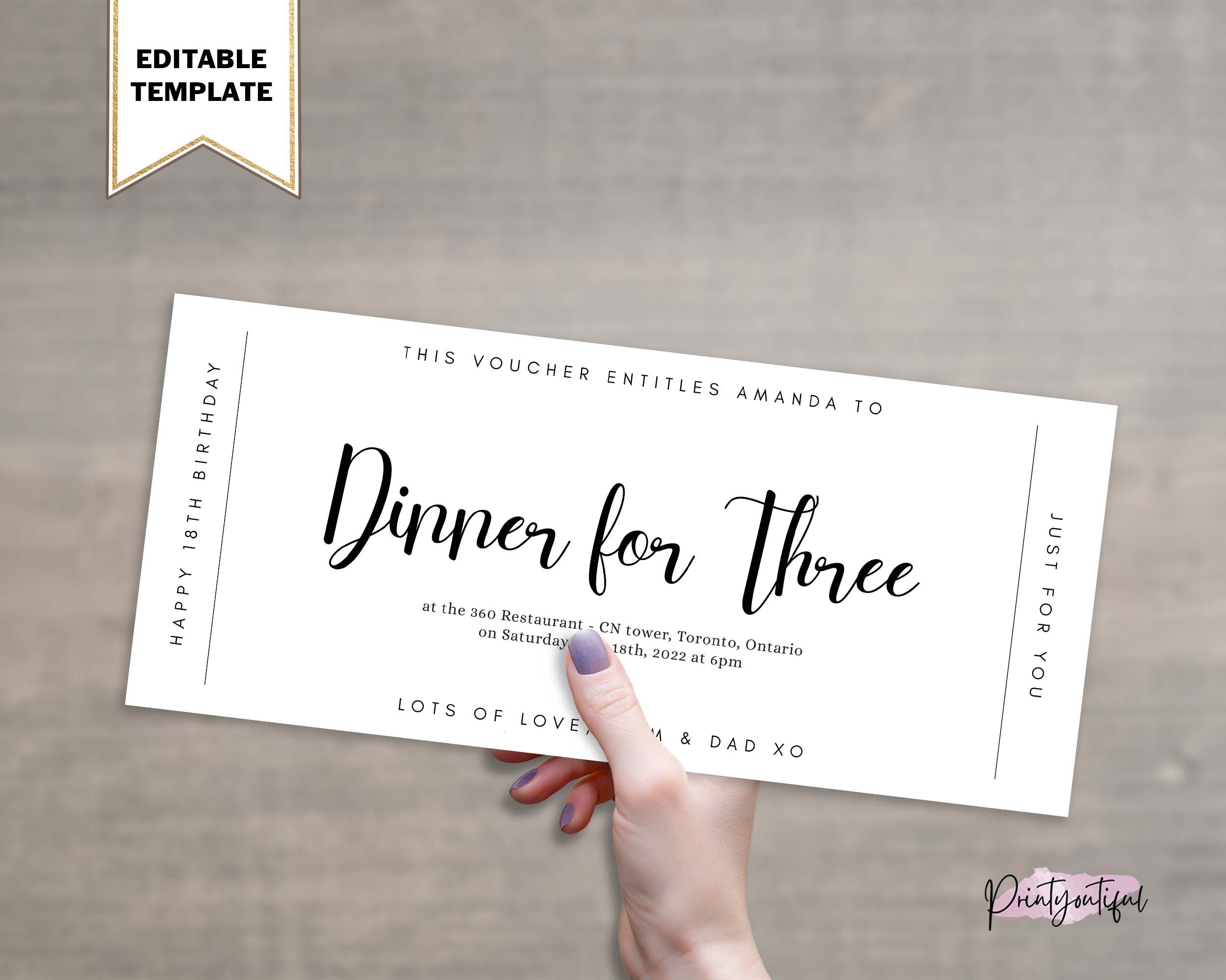 Prize Voucher Template