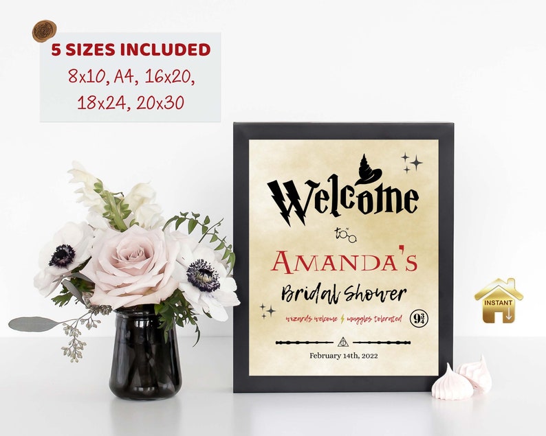 Editable Wizard Bridal Shower Welcome Sign Printable Wedding | Etsy