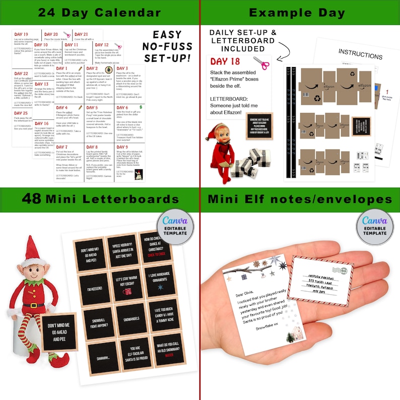 24 Days Printable Elf Kit 2023 Christmas Elf Kit Bundle Elf - Etsy